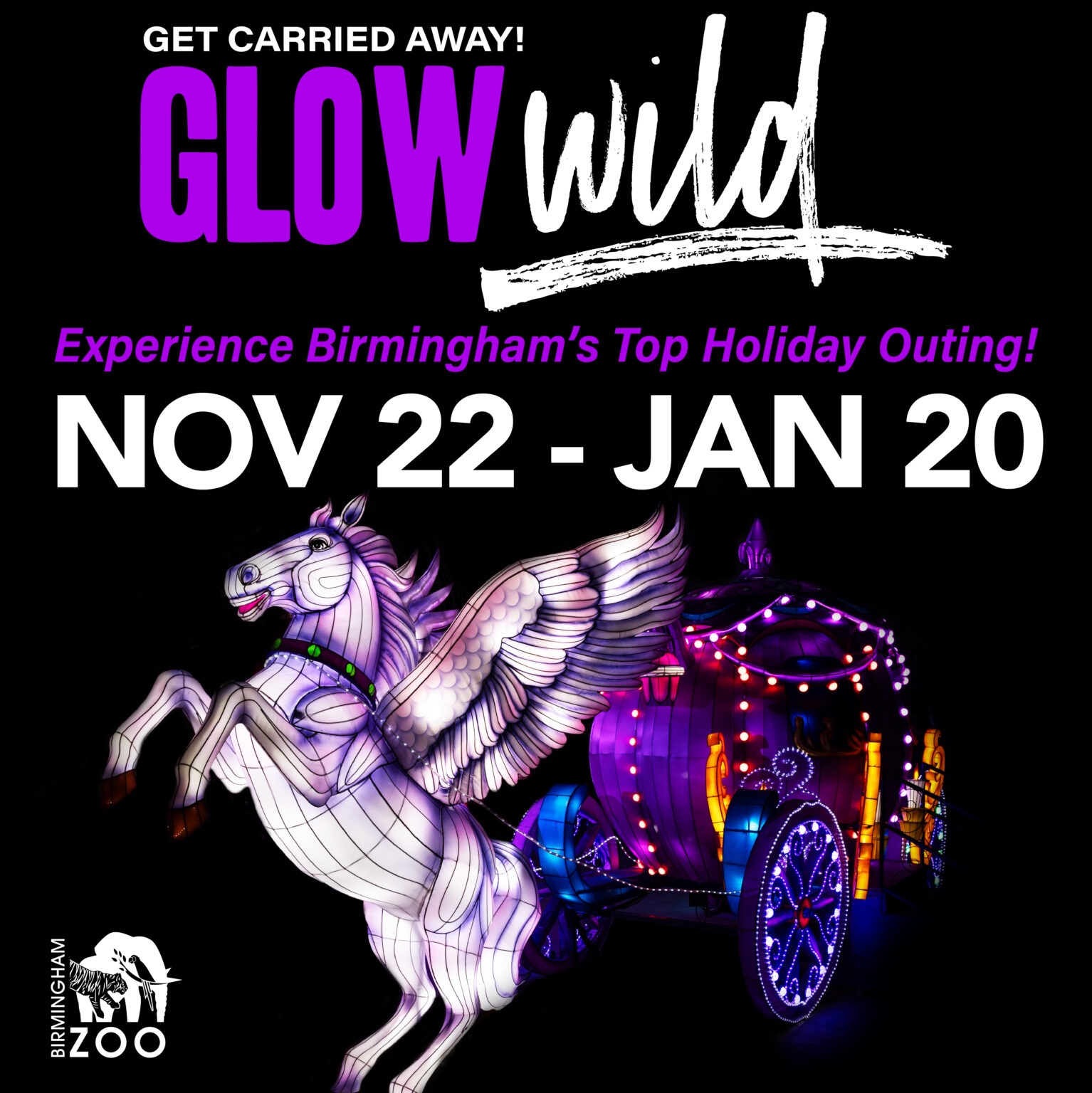 Glow Wild: November 22, 2024 – January 20, 2025 | Birmingham Zoo